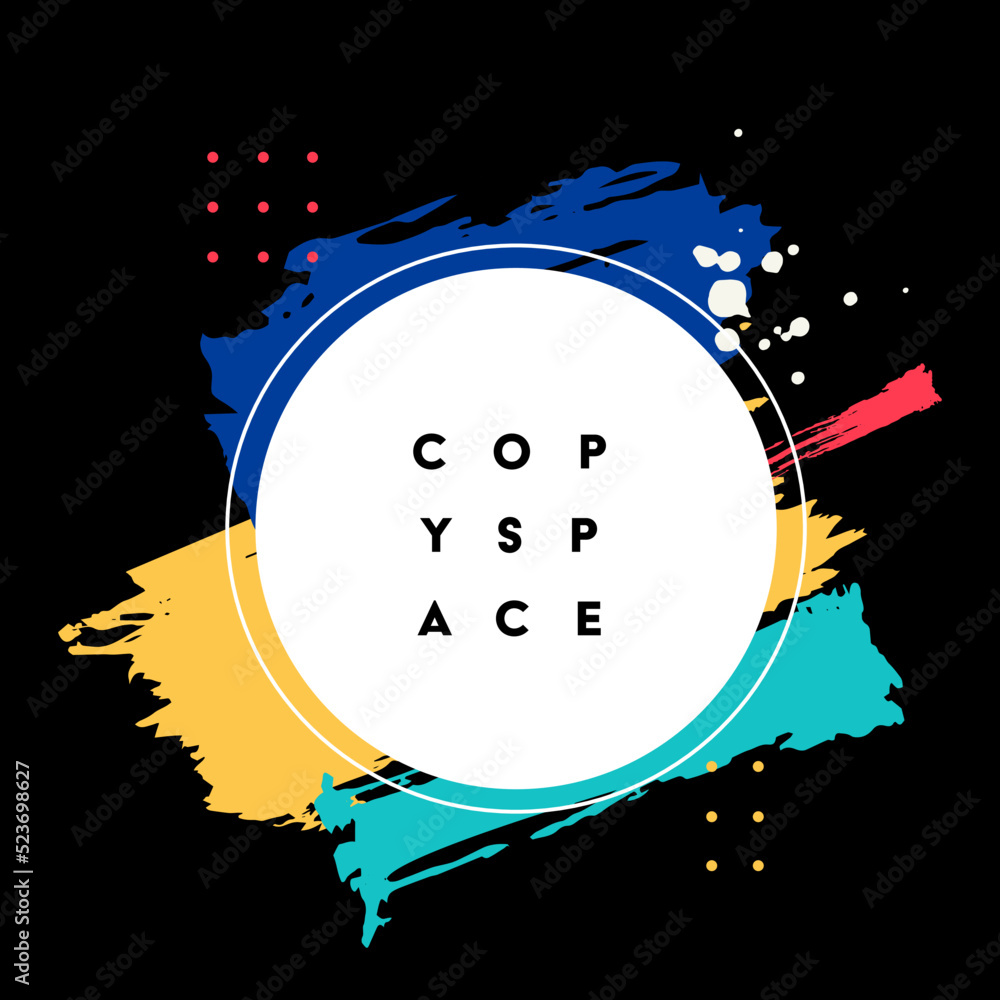 Colorful Gradient ink strokes for graphic design elements, copy space ...