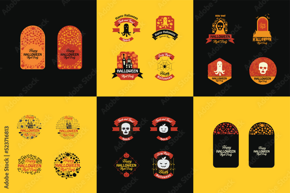 Haunted House Logo template concept for haloween celebration. Creepy ...