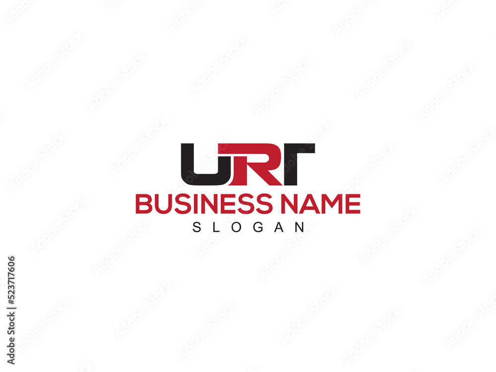 Simple URT Logo Letter, Initial urt Logo Icon Vector Image With Three ...