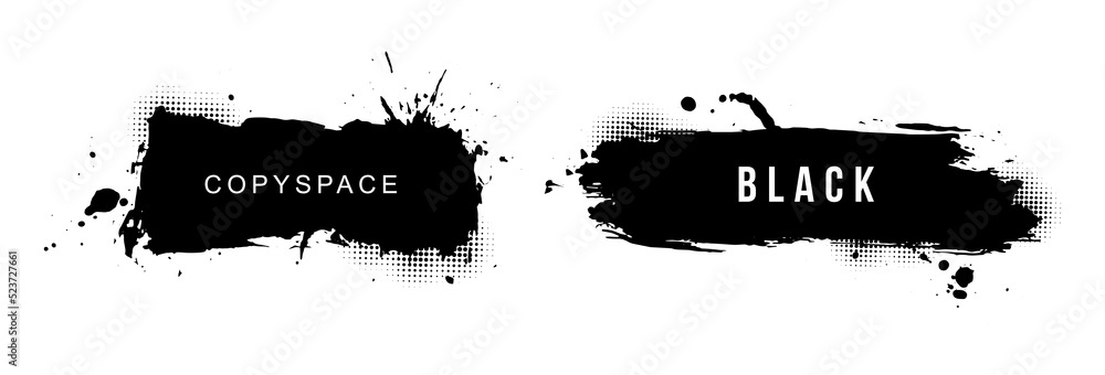 Abstract ink strokes for text copy space and poster title templates ...