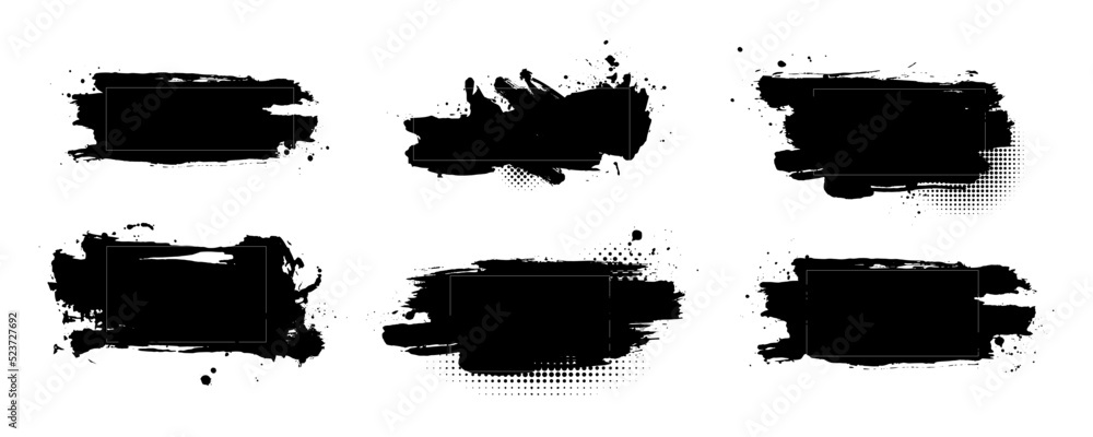 Abstract ink strokes for text copy space and poster title templates ...