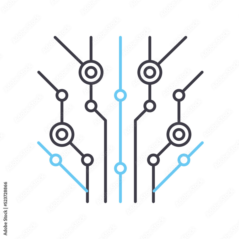 decision tree line icon, outline symbol, vector illustration, concept ...