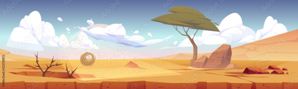 African desert landscape, africa natural panoramic background for game ...