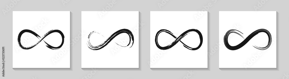 Set of black grunge infinity symbols. Stock Vector | Adobe Stock