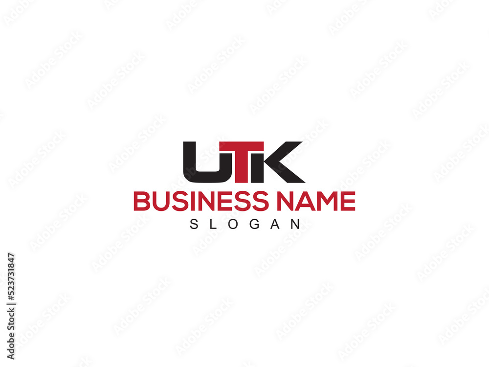 Abstract UTK Logo Icon, Unique utk Logo letter Vector Image Design With ...