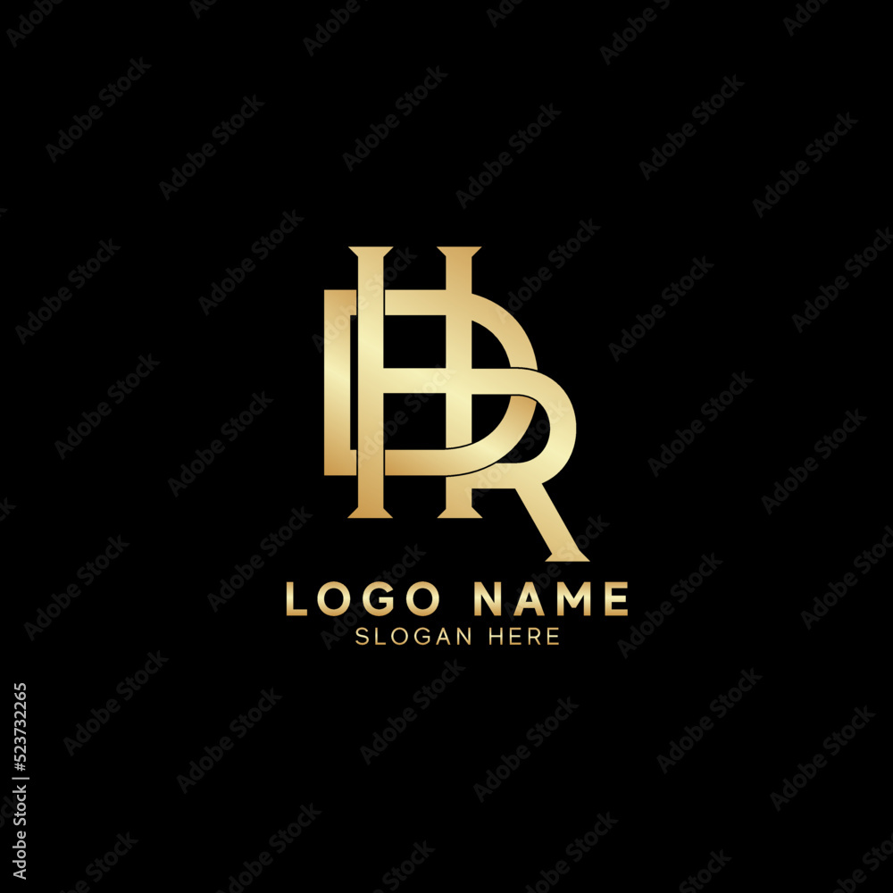 Unique attractive creative modern initial DHR initial based letter icon ...
