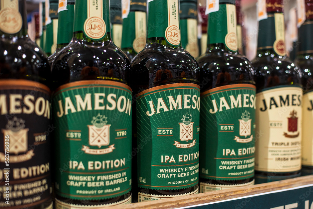 Jameson Stout, IPA and regular triple distilled Whiskey for sale at a ...