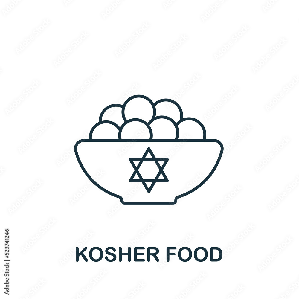 Kosher Food icon. Line simple icon for templates, web design and ...