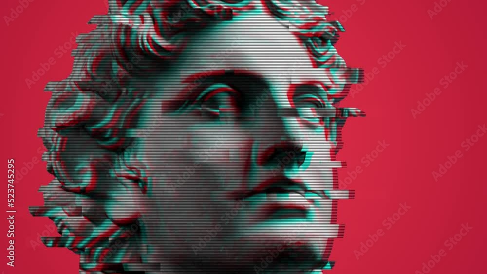 Modern creative concept video 4K with colored graphic sculpture. GIF ...