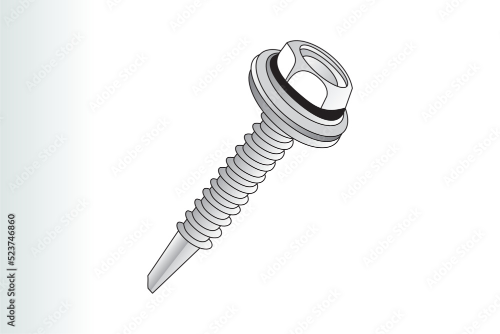 Screw nut set drawing, Nuts, Bolts Screws Collection, Isometric View ...