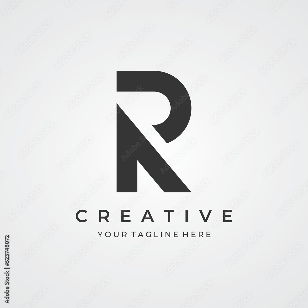 Logo design initial letter R template with geometry and monogram ...
