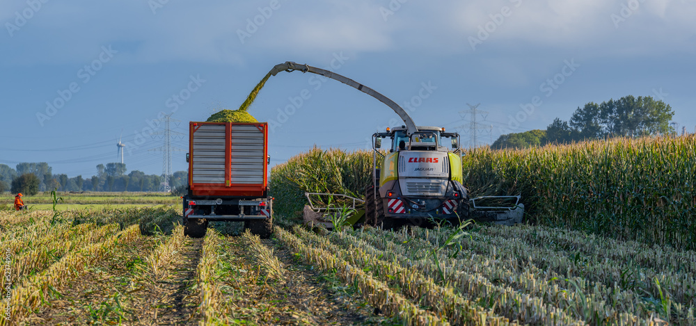 FENDT Vario Traktor mit Silagewagen und Claas Jaguar 960 Maishäcksler ...