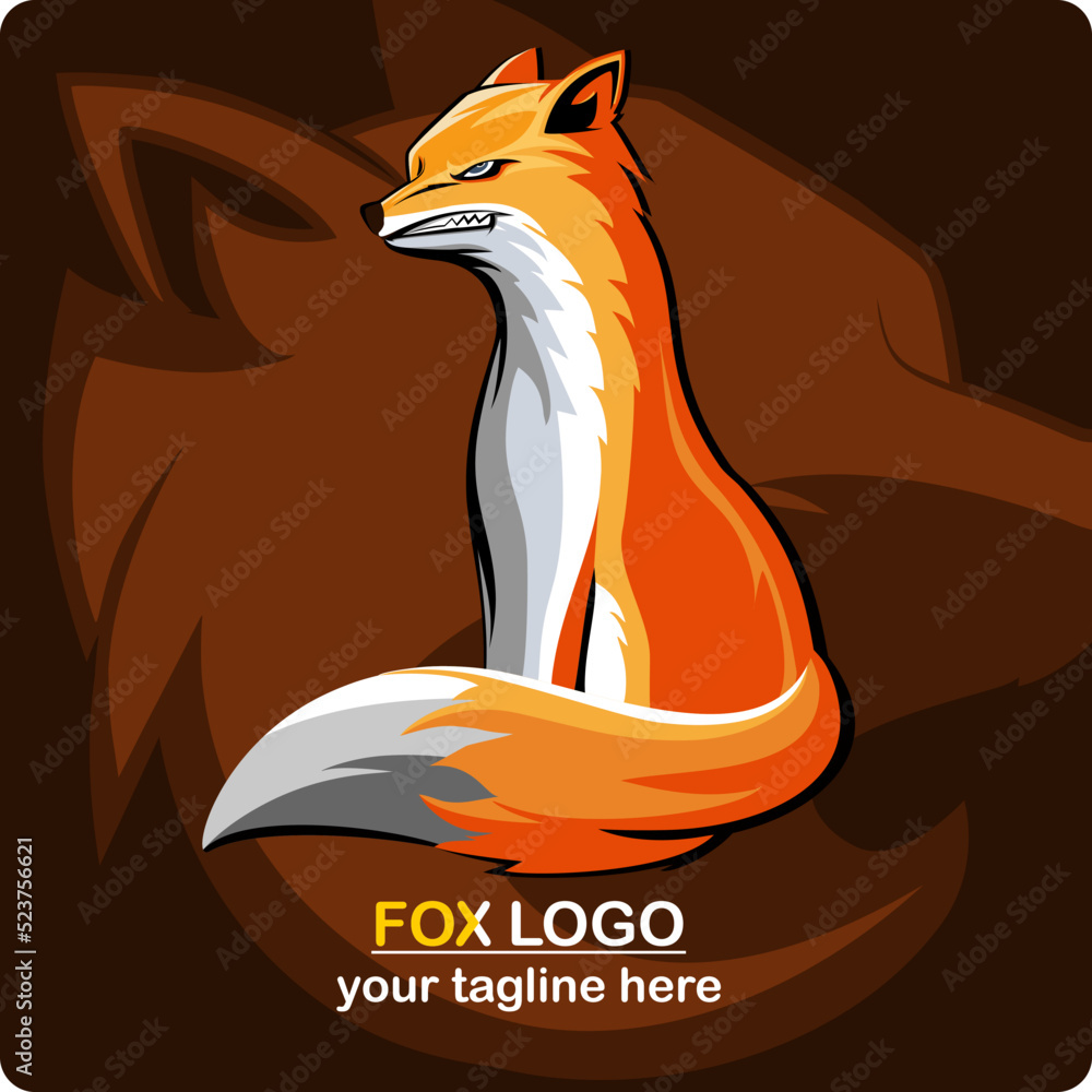 Wolf, Fox Mascot E-Sports Logo Design Vector. fox mascot logo design ...