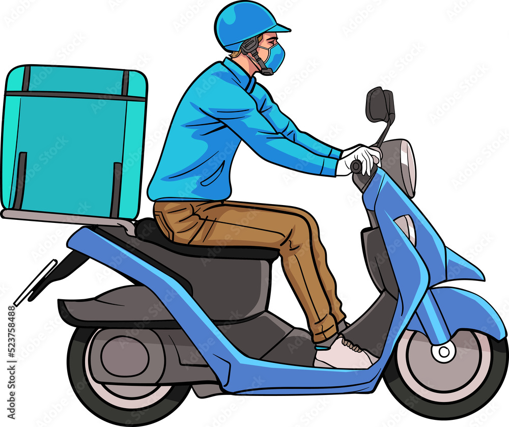 Delivery Service Worker carrying parcel shipping pop art comic Stock ...