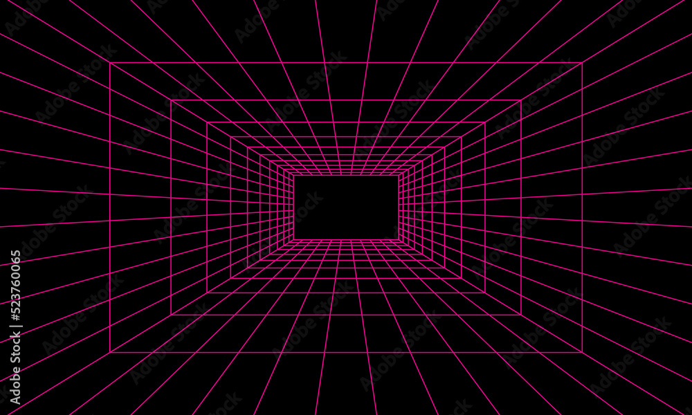 Abstract 3D wireframe background design. 80s retro futuristic style for ...