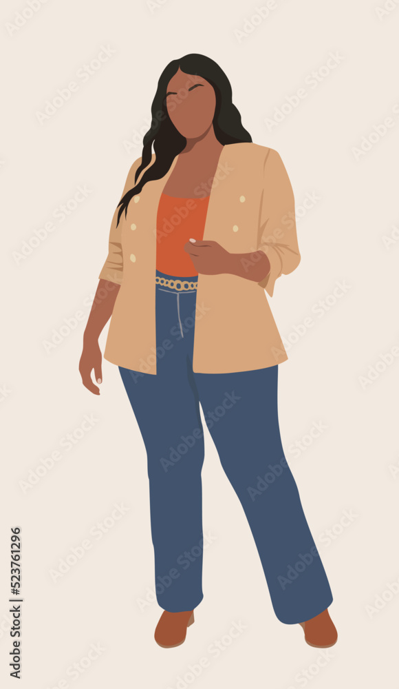 Beautiful black business woman wearing smart casual business outfit ...