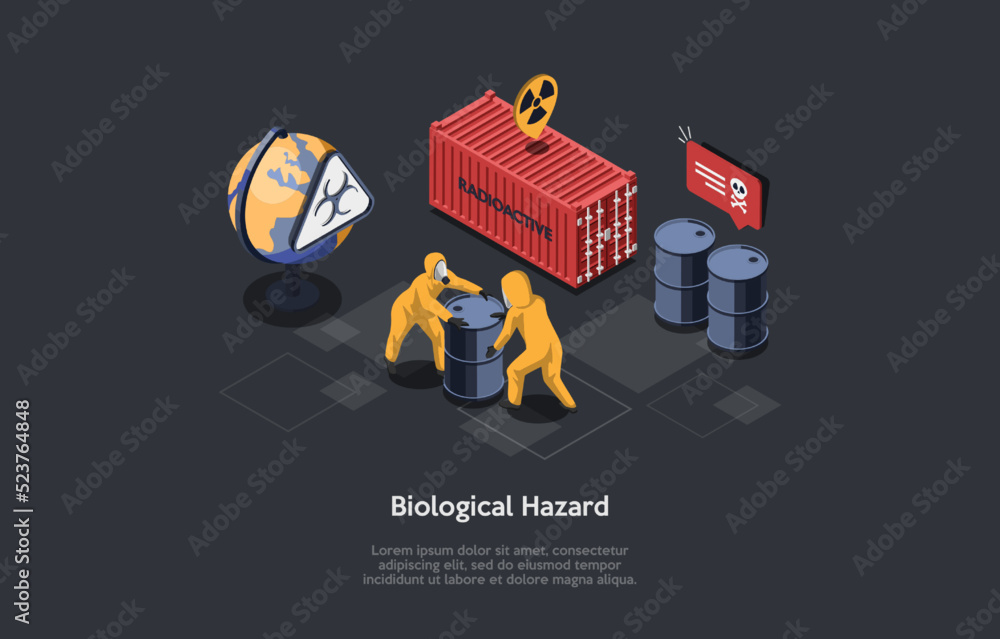 Hazard And Biological Weapon Concept. Laboratory Scientists in ...