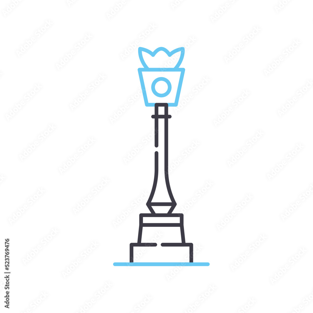 lamp post line icon, outline symbol, vector illustration, concept sign ...