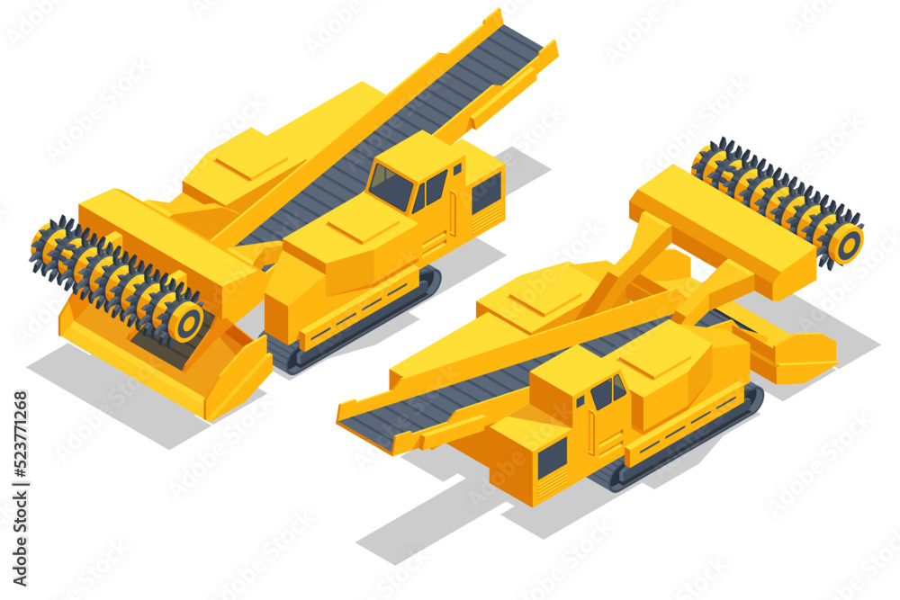 Isometric tunneling drilling rigs, self-propelled drilling rigs. Bucket ...