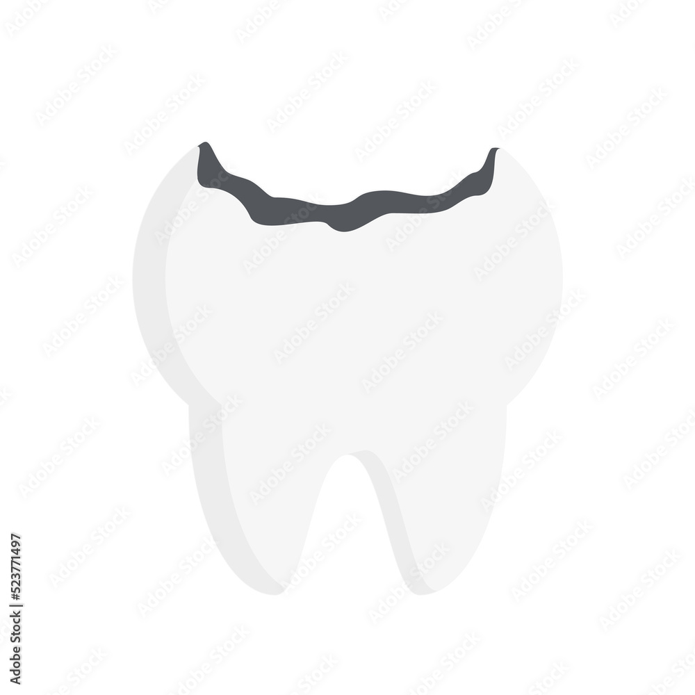 Tooth Broken Cavity Cracked Teeth Stock Illustration | Adobe Stock
