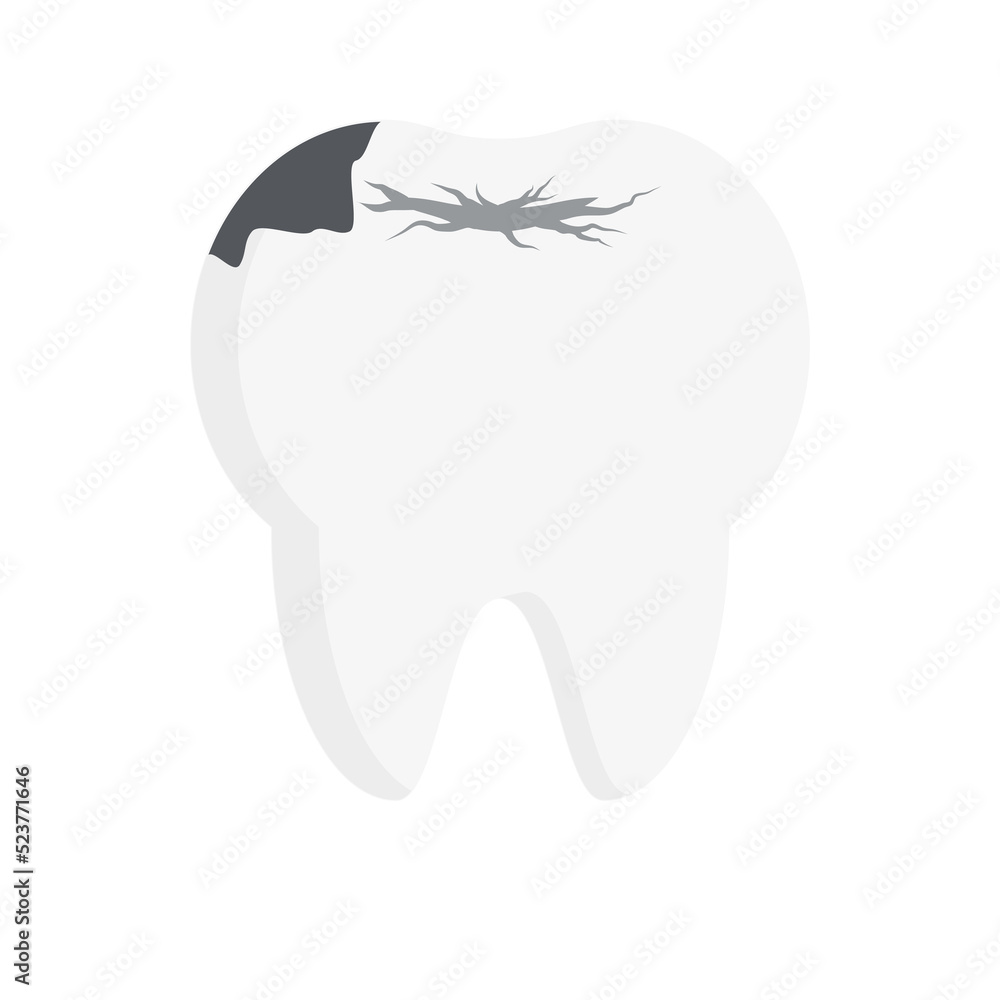 Tooth Broken Cavity Cracked Teeth Stock Illustration | Adobe Stock
