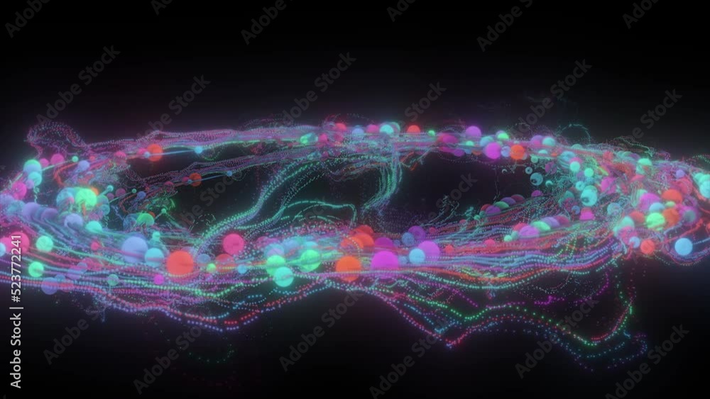 4k animation - abstract particle background with depth of field, glow ...