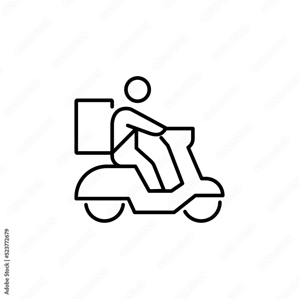 Shipping fast delivery man riding motorcycle icon symbol, Pictogram ...