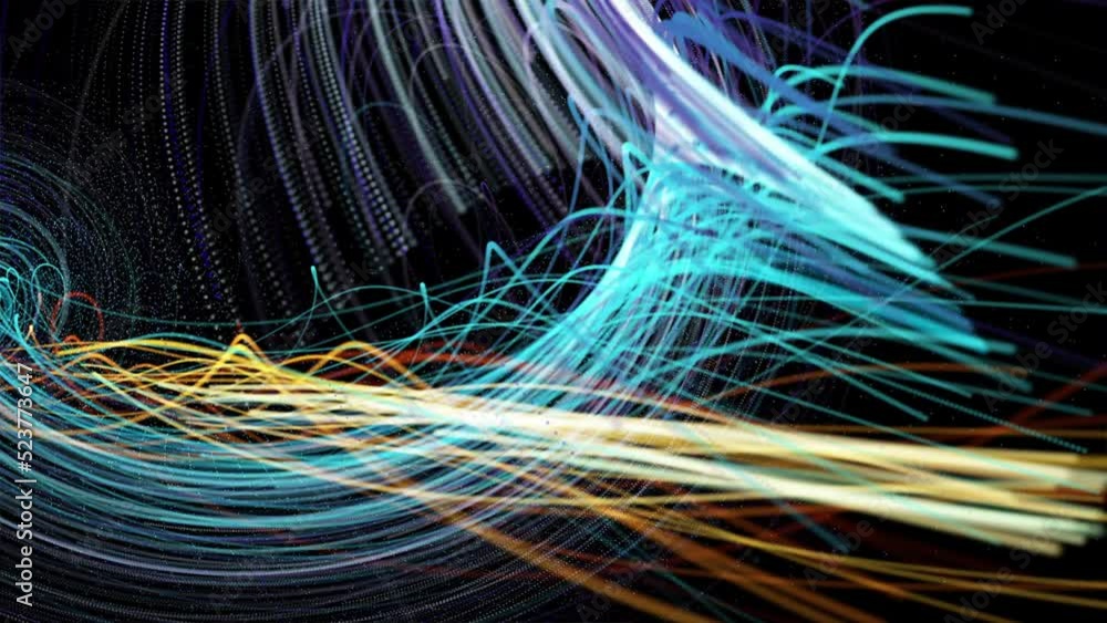 4k animation - Wave particles form lines and lines form curve surfaces ...