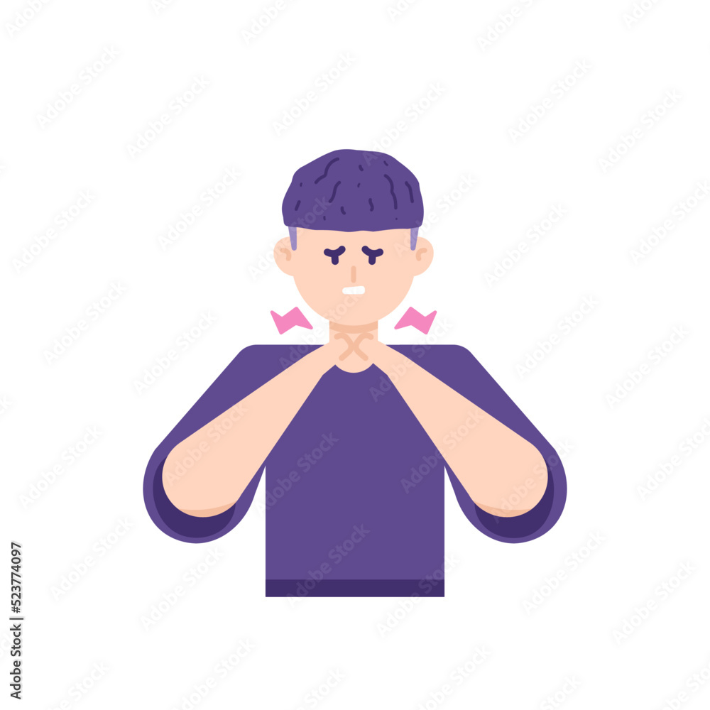 symptoms of sore throat, cough, neck pain, muscle stiffness, pinched ...