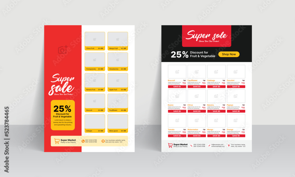 Super shop flyer template for product promotion discount poster Stock ...