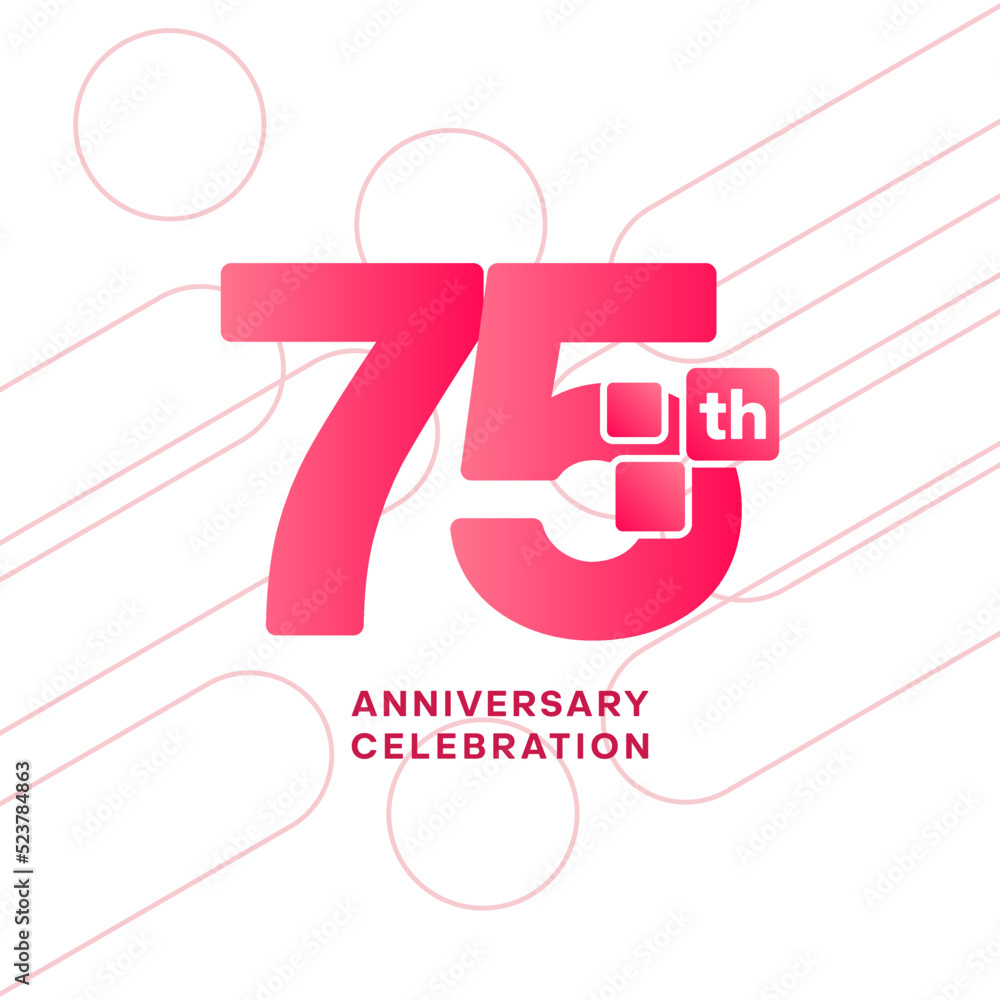 75th anniversary celebration logotype. Anniversary celebration template ...