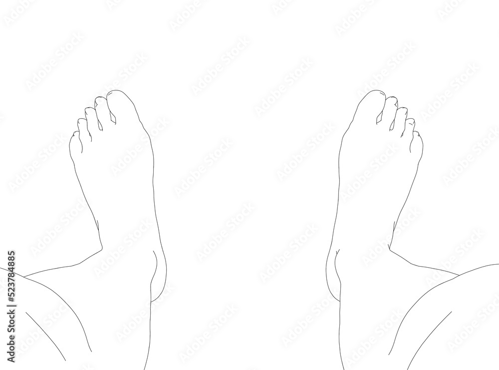 Outline of human legs from black lines isolated on white background ...