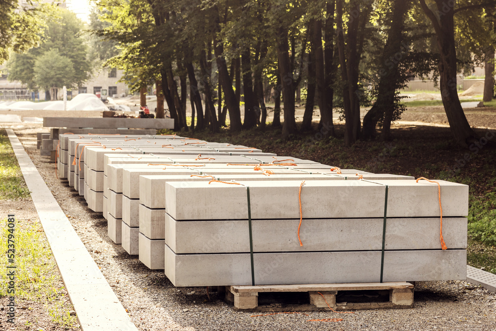 Paving Blocks, Concrete Paving Slabs Pallets for Construction Pathway ...