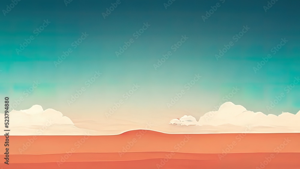 Flat 2d, minimalistic desert. 4k wallpaper showing an orange desert ...