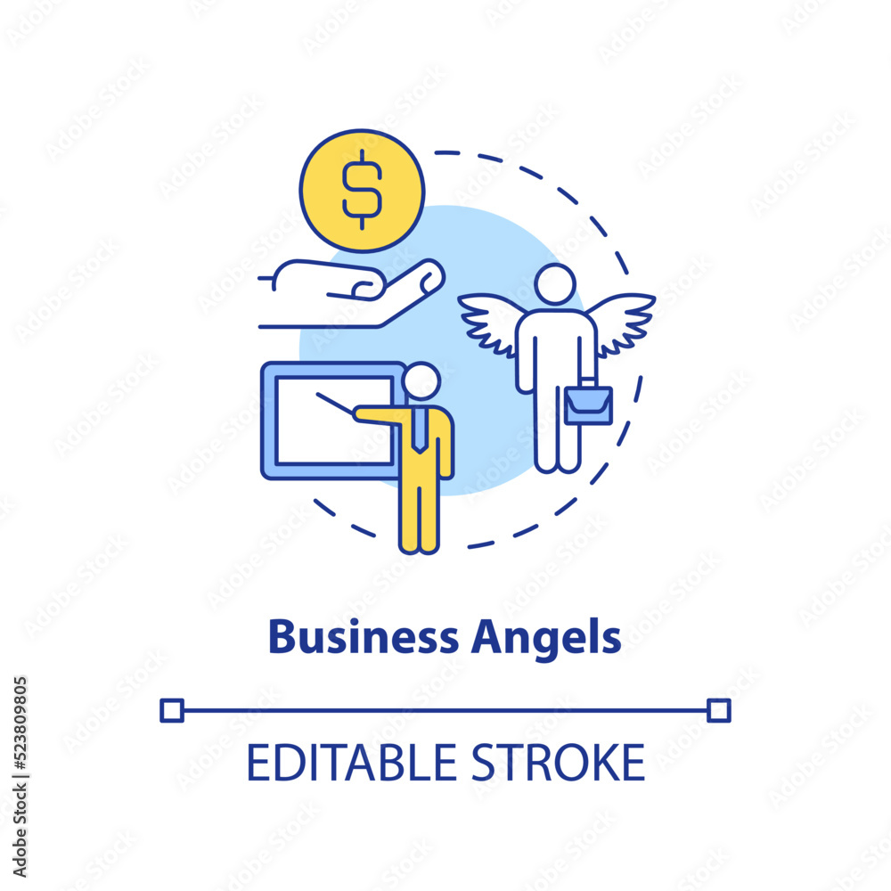 Business angels concept icon. Startup assistance type abstract idea ...