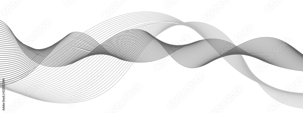 Abstract wavy gray stream element for design on a white background ...