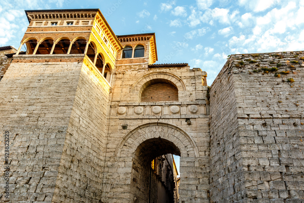 The Etruscan Arch or Arch of Augustus or Augustus Gate (with Augusta ...