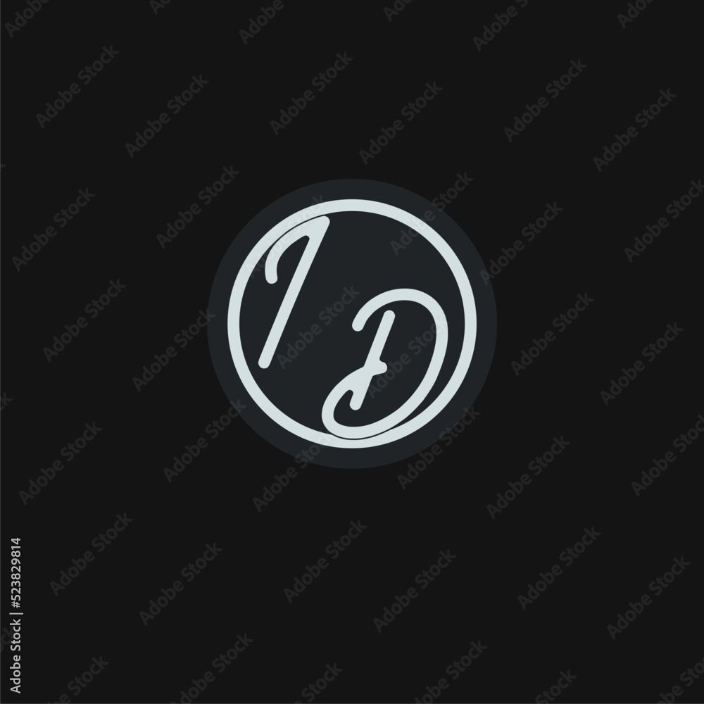 Initials ID logo monogram with simple circle line design inspiration ...
