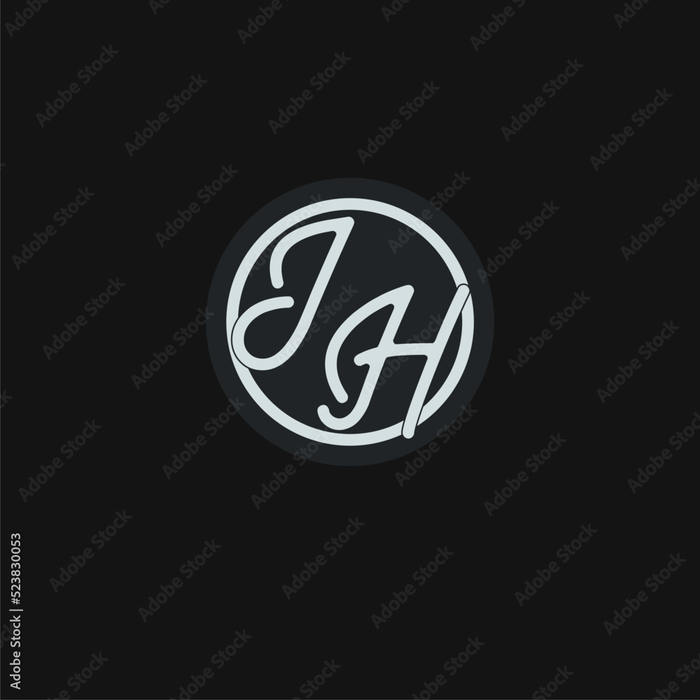 Initials JH logo monogram with simple circle line design inspiration Stock Vector | Adobe Stock