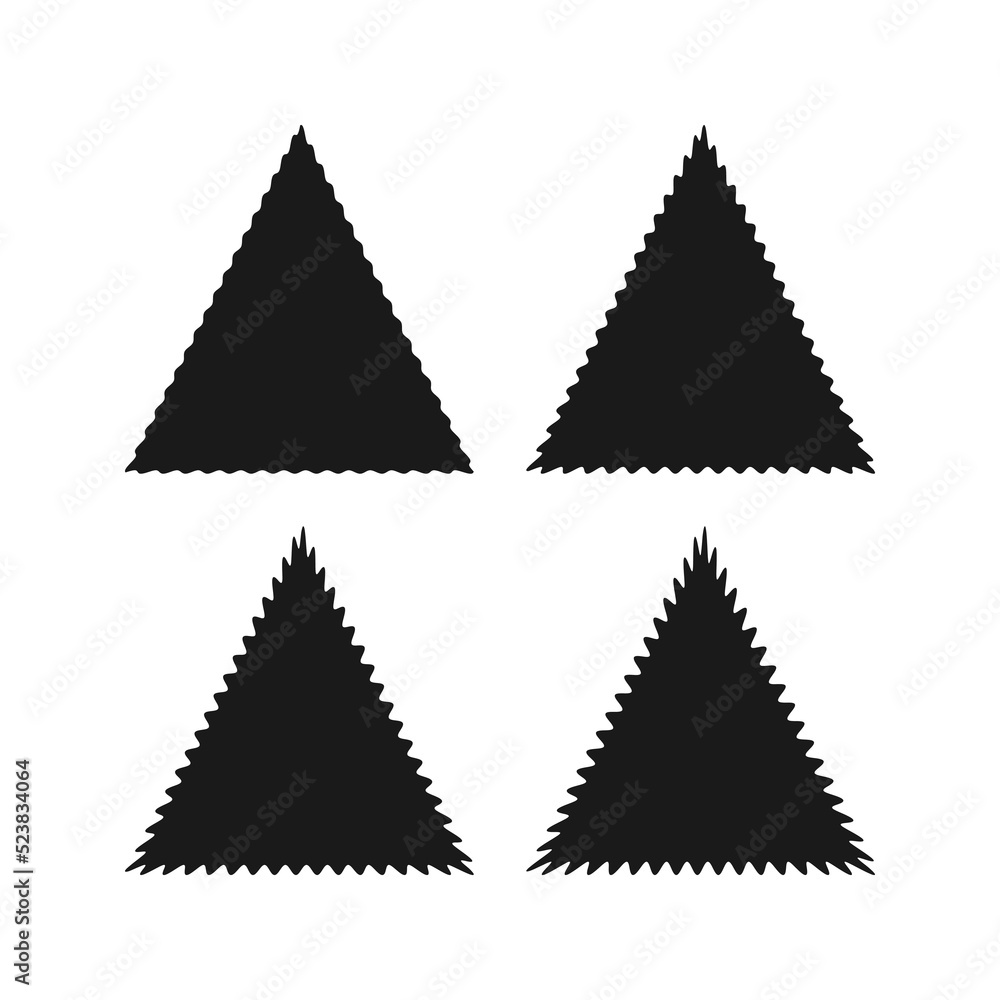 Wavy Edge Triangle Shapes Icon Set Stock Vector | Adobe Stock