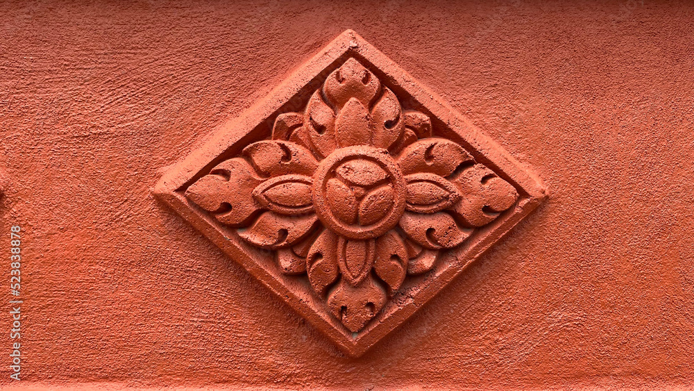 Golden wall texture isolation background with Kbach Khmer design ...