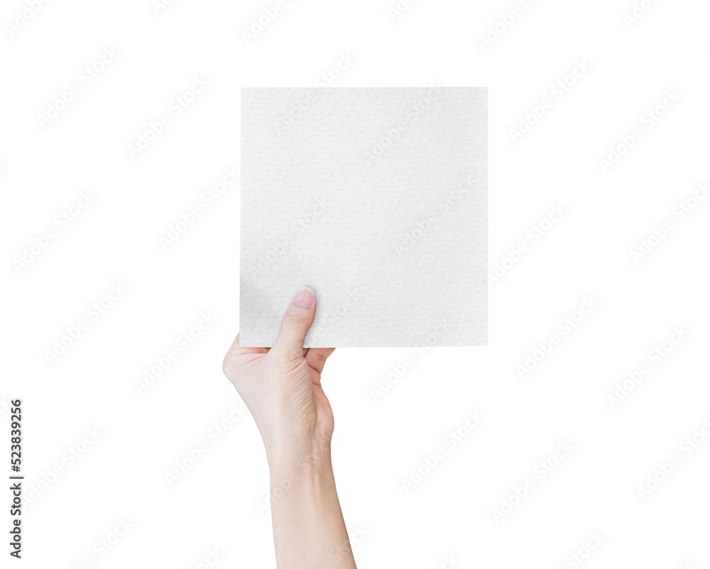 Hand holding white paper isolated on transparent background - PNG ...