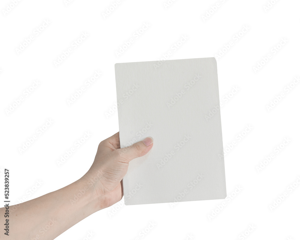 Hand holding white paper isolated on transparent background - PNG ...