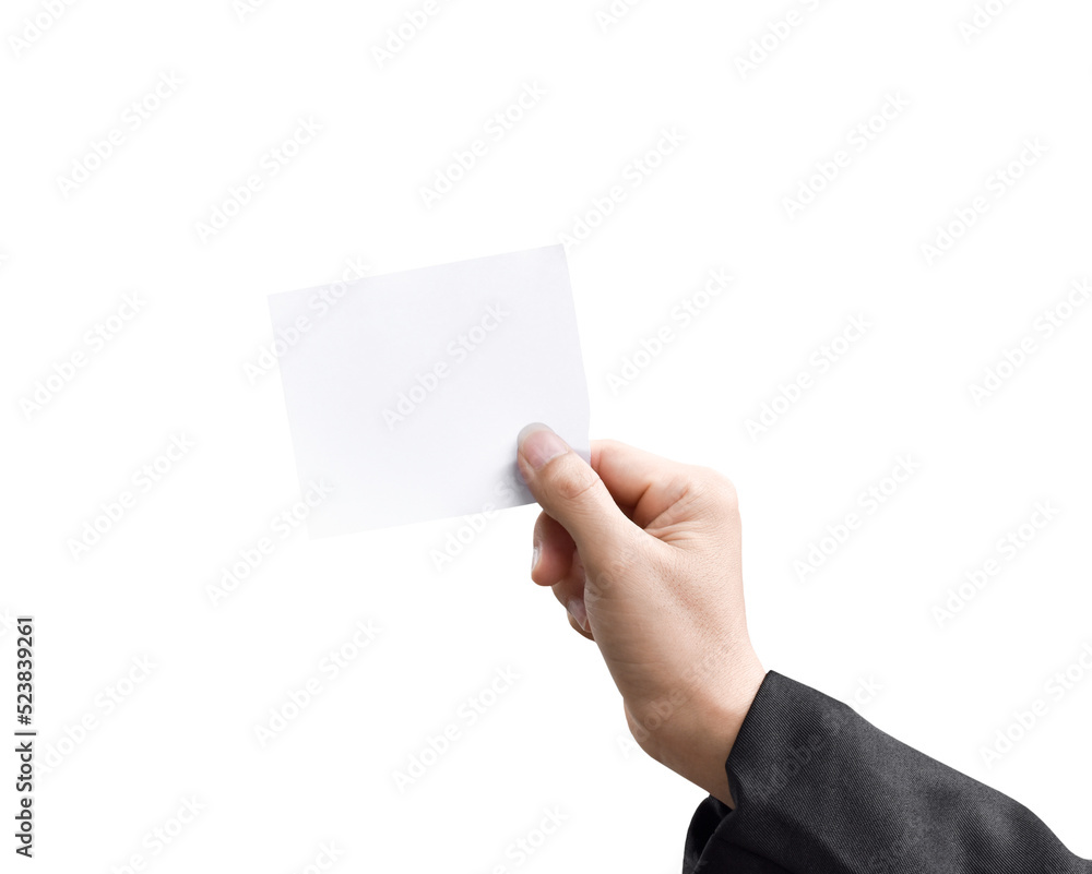 Hand holding white paper isolated on transparent background - PNG ...