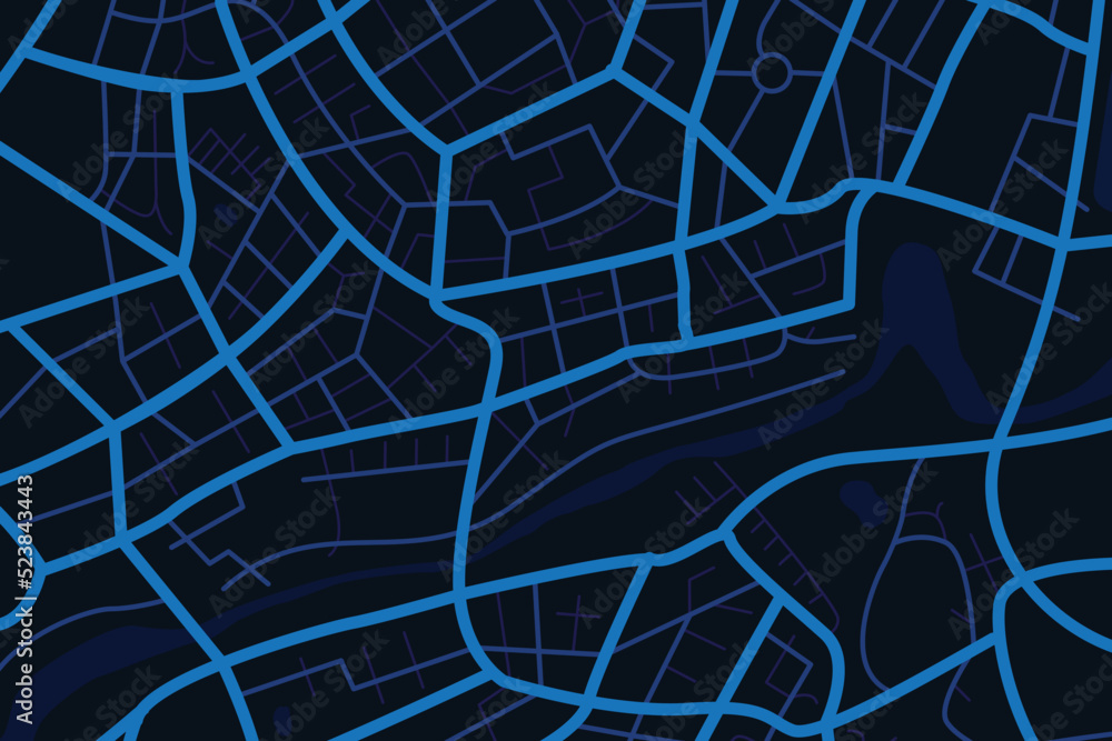 Aerial clean top view of the city map with street and river 008 Stock ...