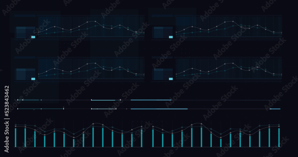 HUD FUI template for widescreen without text 006 Stock Vector | Adobe Stock