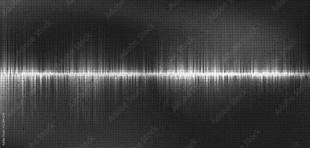 White Digital Sound wave on Technology Background,Digital and ...