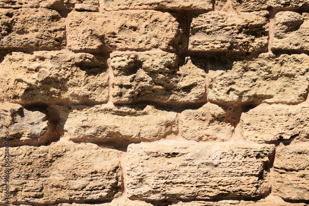 Texture background for design. Stone wall or brickwork, arches or ...