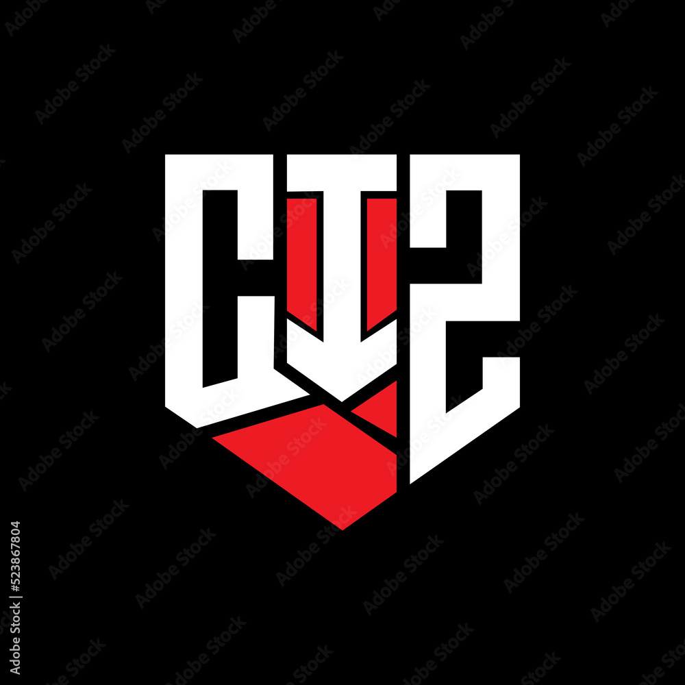 CIZ letter luxury logo design on black background. CIZ creative ...