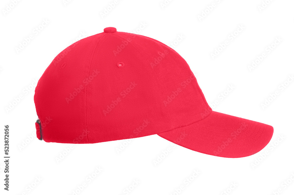 side view of red Baseball cap isolated in transparent png format Stock ...
